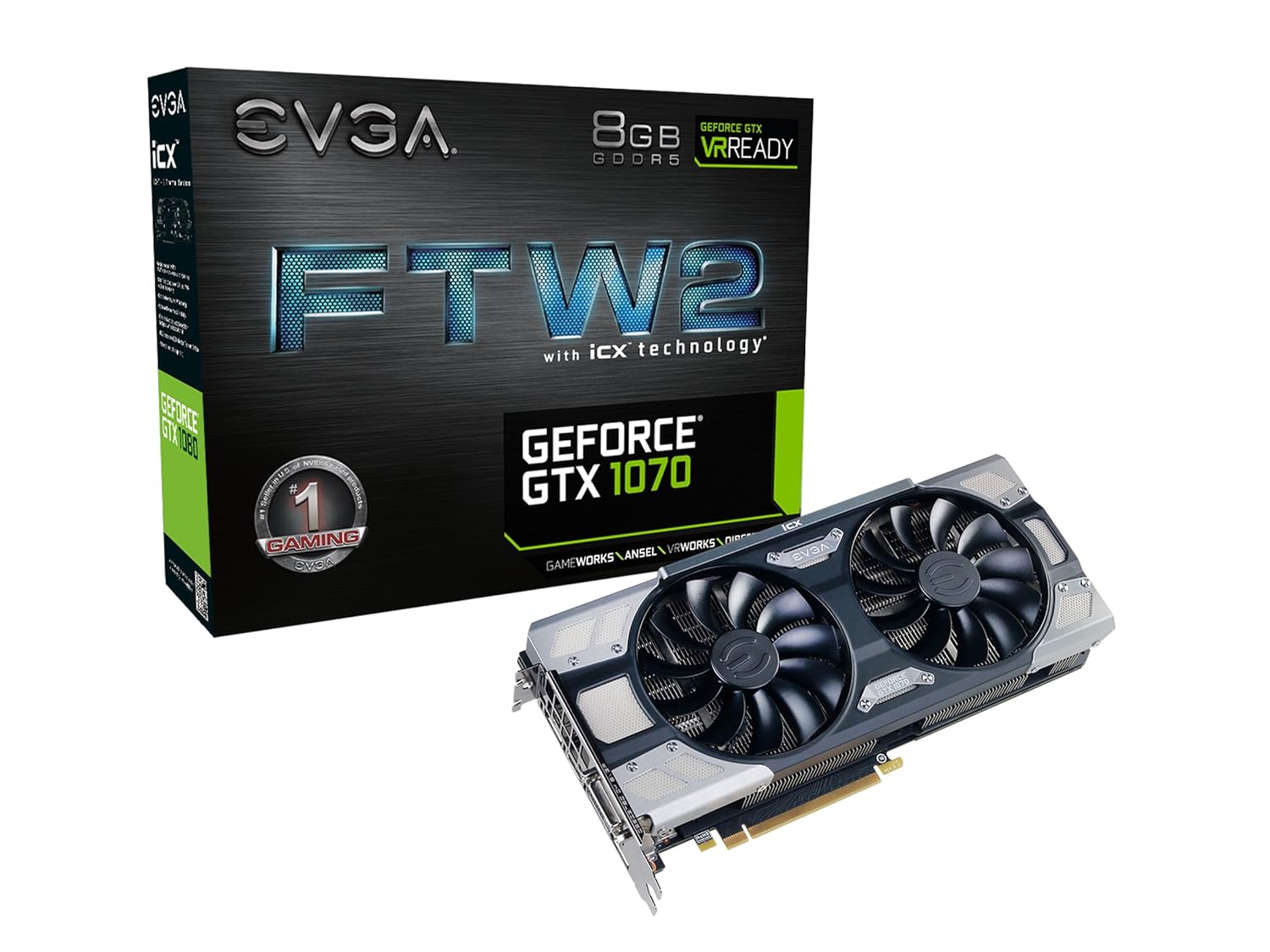 EVGA GeForce GTX 1070 FTW2 Gaming, 8GB GDDR5, iCX Technology - 9 ...