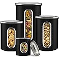 Amazon.com: Canister Sets for Kitchen Counter - Matte Black Kitchen ...