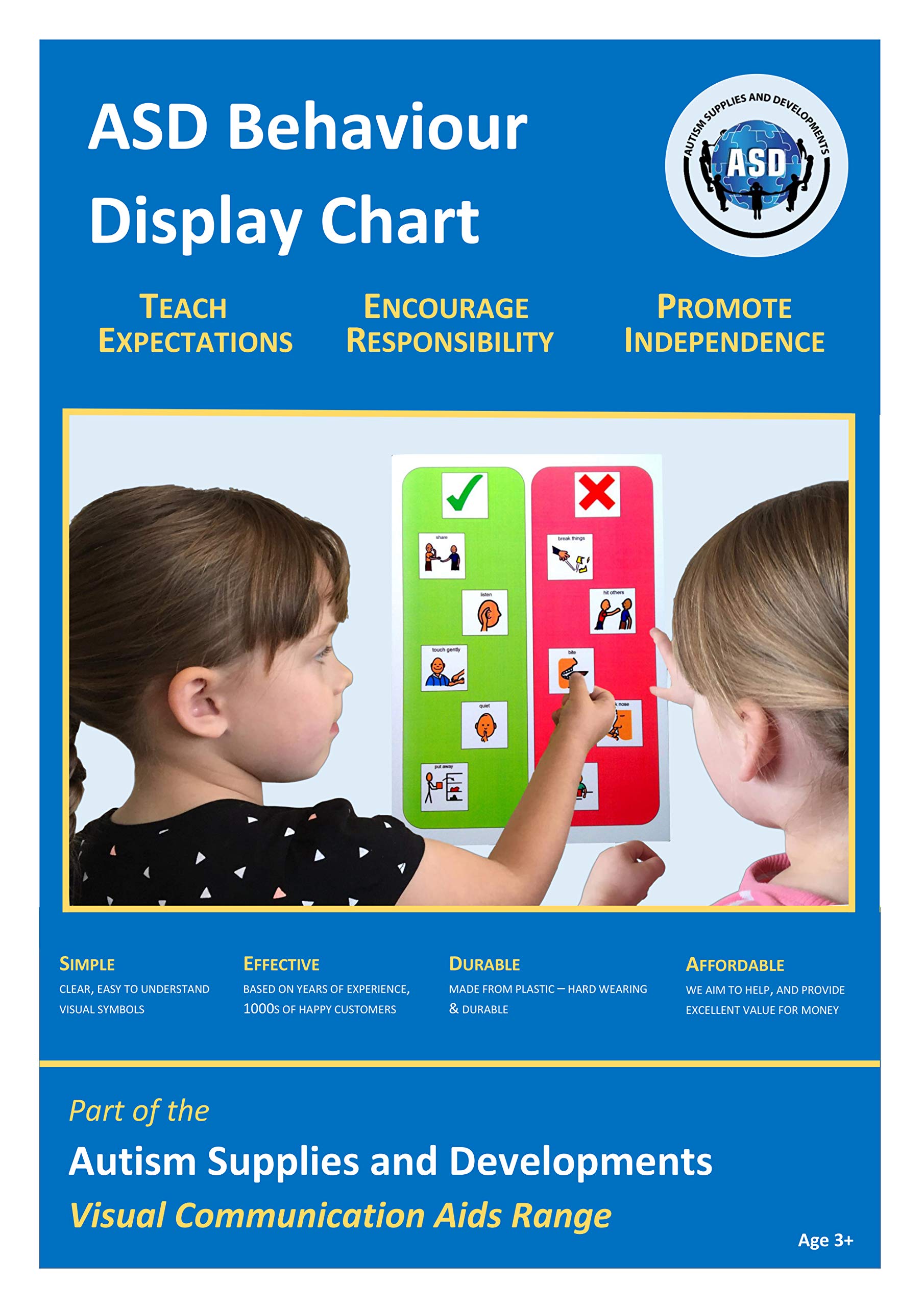 Buy A3 Visual Behaviour Display Board – Wipedown Behaviour Display for ...