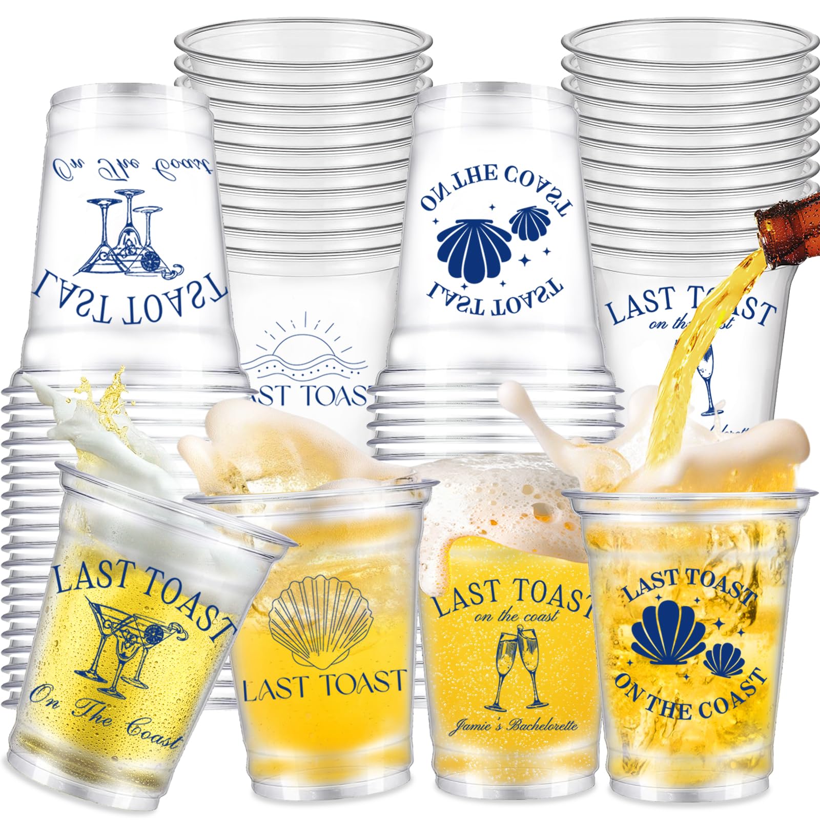 QICI 50 Pcs Last Toast on the Coasts Bachelorette Party Cups,12oz Camp ...
