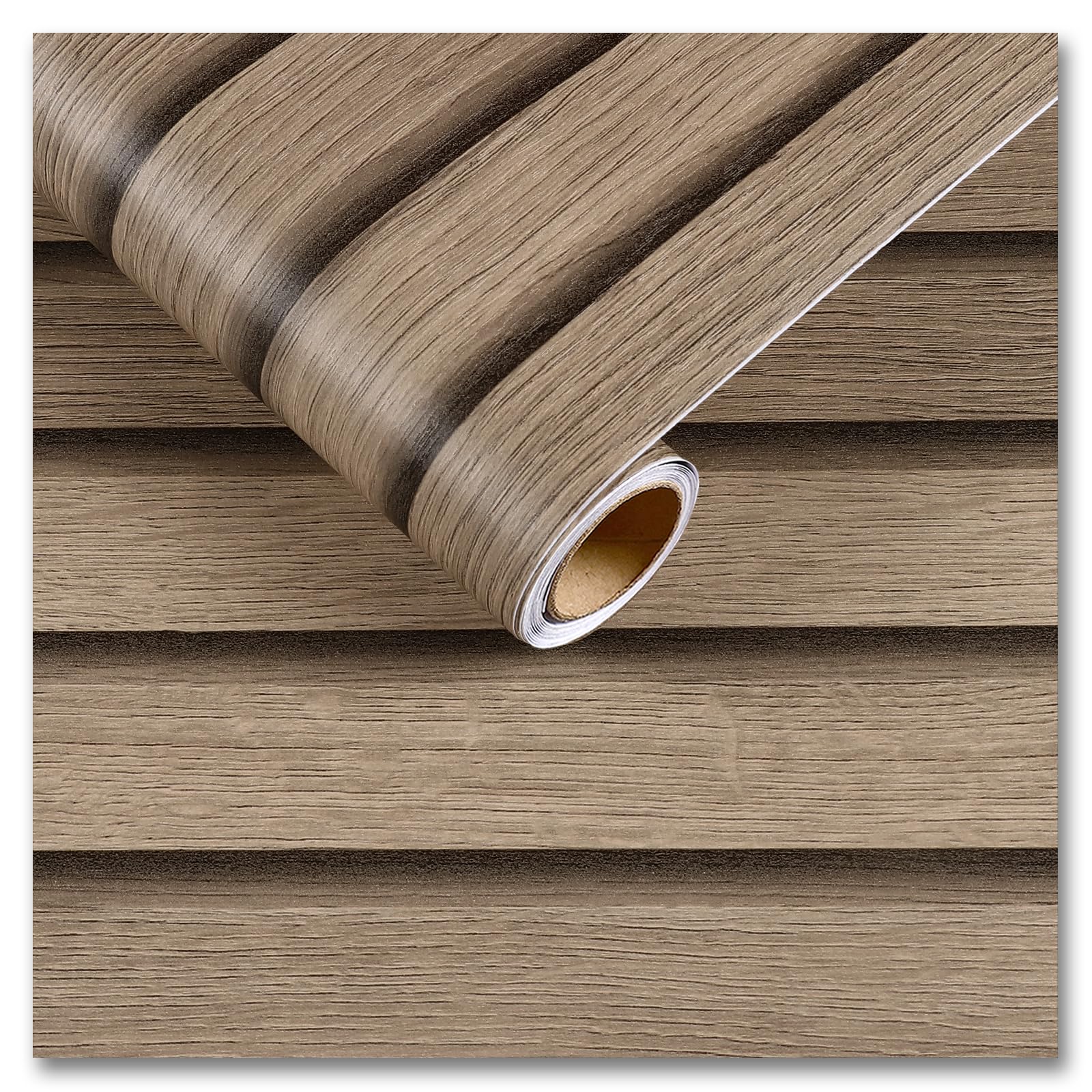 CRE8TIVE Brown Wood Slat Wallpaper Peel and Stick 12"x80" Natural Wood ...