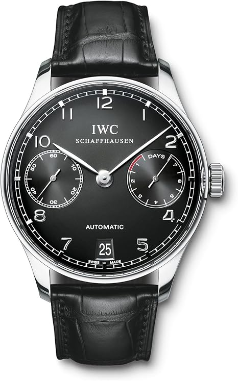 Amazon.com: IWC New IW500109 Portuguese Automatic 42mm Black Leather ...