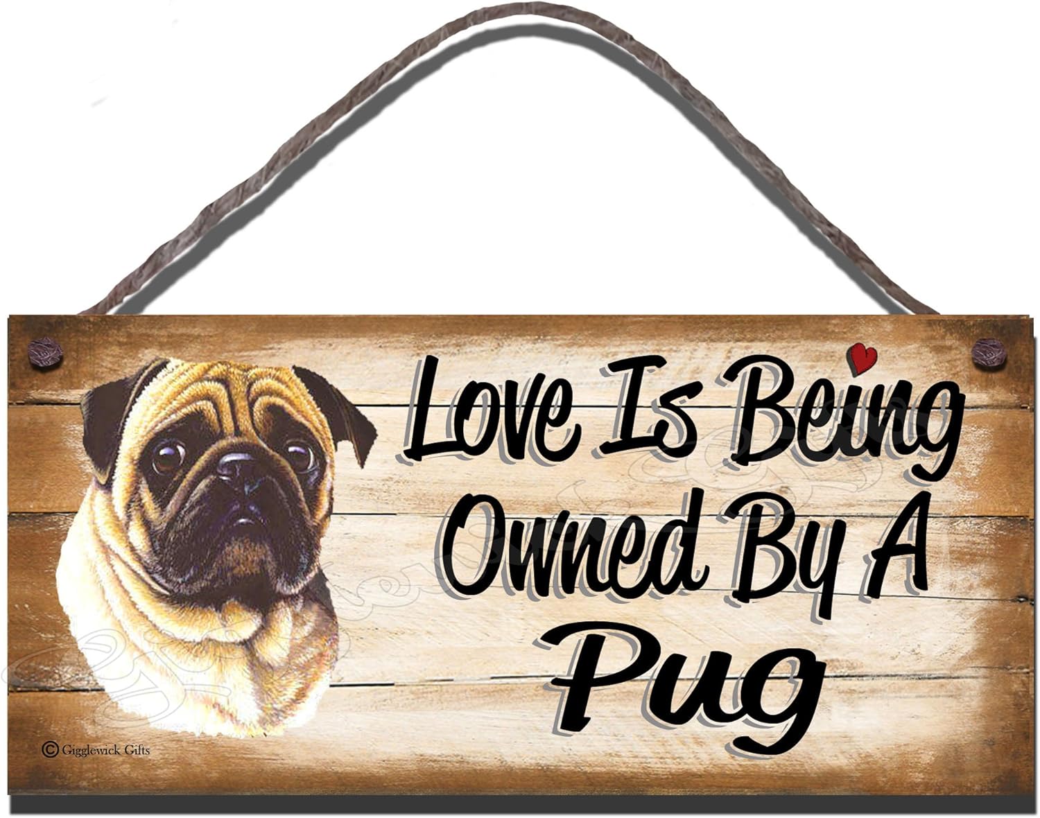 Birthday Occasion Pug Wooden Funny Sign Wall Plaque Gift Present Love ...