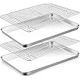 Amazon.com: TeamFar Cookies Sheet with Rack, 16 x 12 x 1 Inch Stainless ...