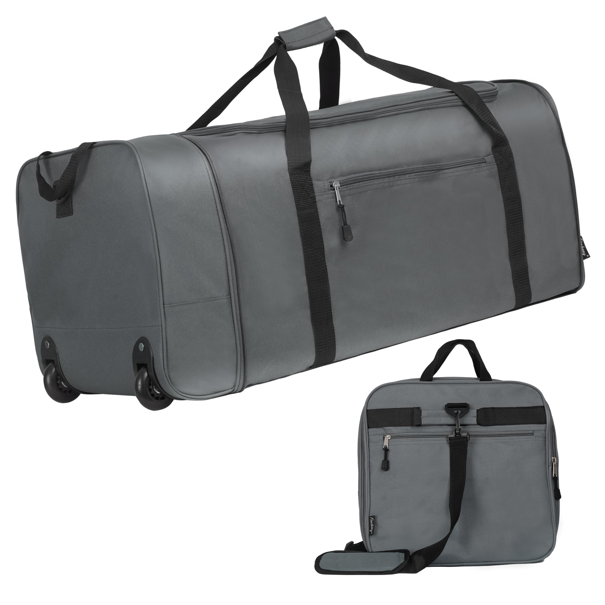 Finnhomy 100L Foldable Rolling Duffel Bag with 2 Wheels, Light Weight ...