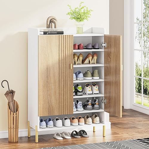 Tribesigns Shoe Cabinet Storage Entryway: 6-Tier Shoe Organizer Cabinet ...