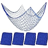 Amazon.com: 16 Pieces Natural Fish Net Decoration 80" x 40", Wall ...