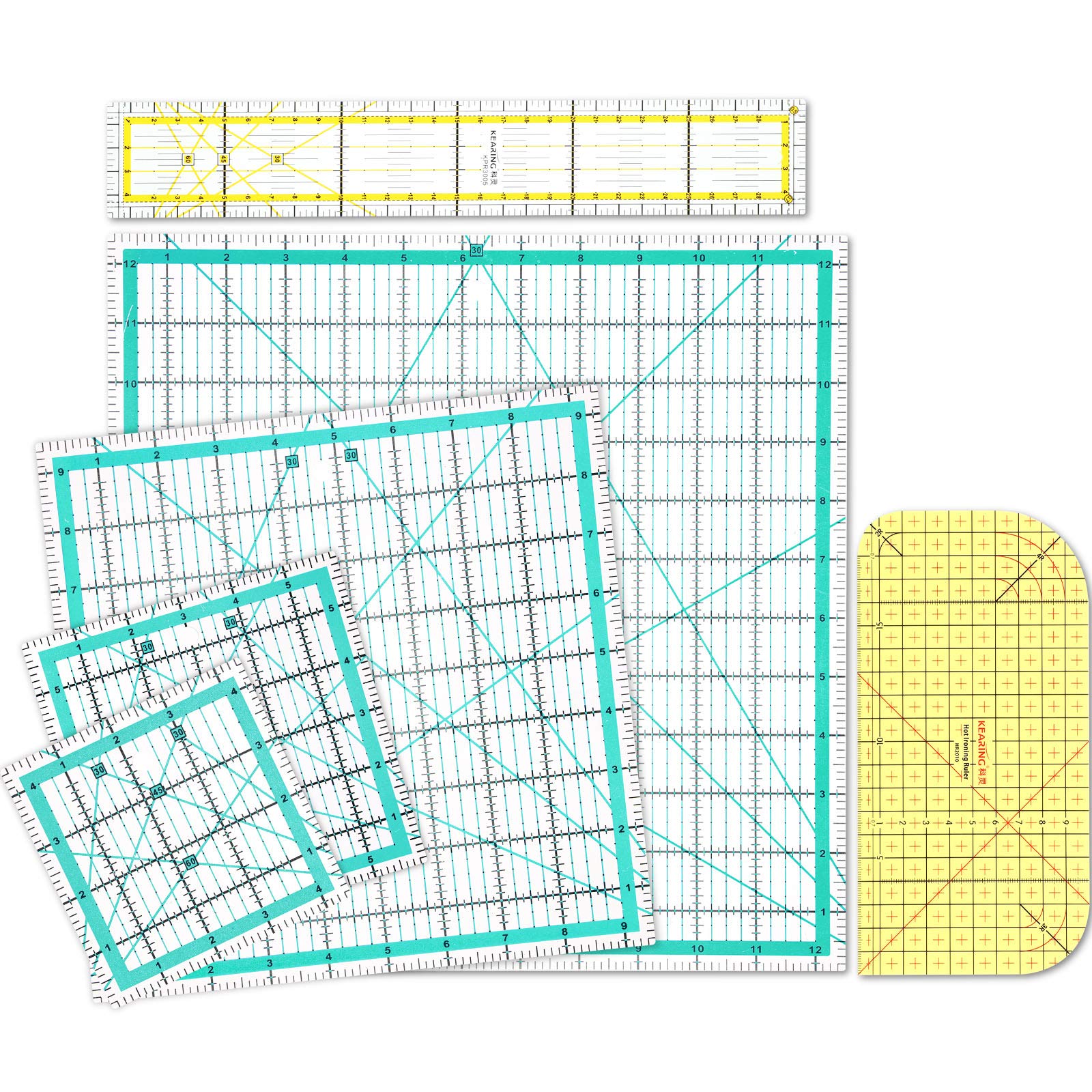Mua 6 Pcs Acrylic Square Quilting Rulers (12.5/9.5/6/ 4.5 Inches ...