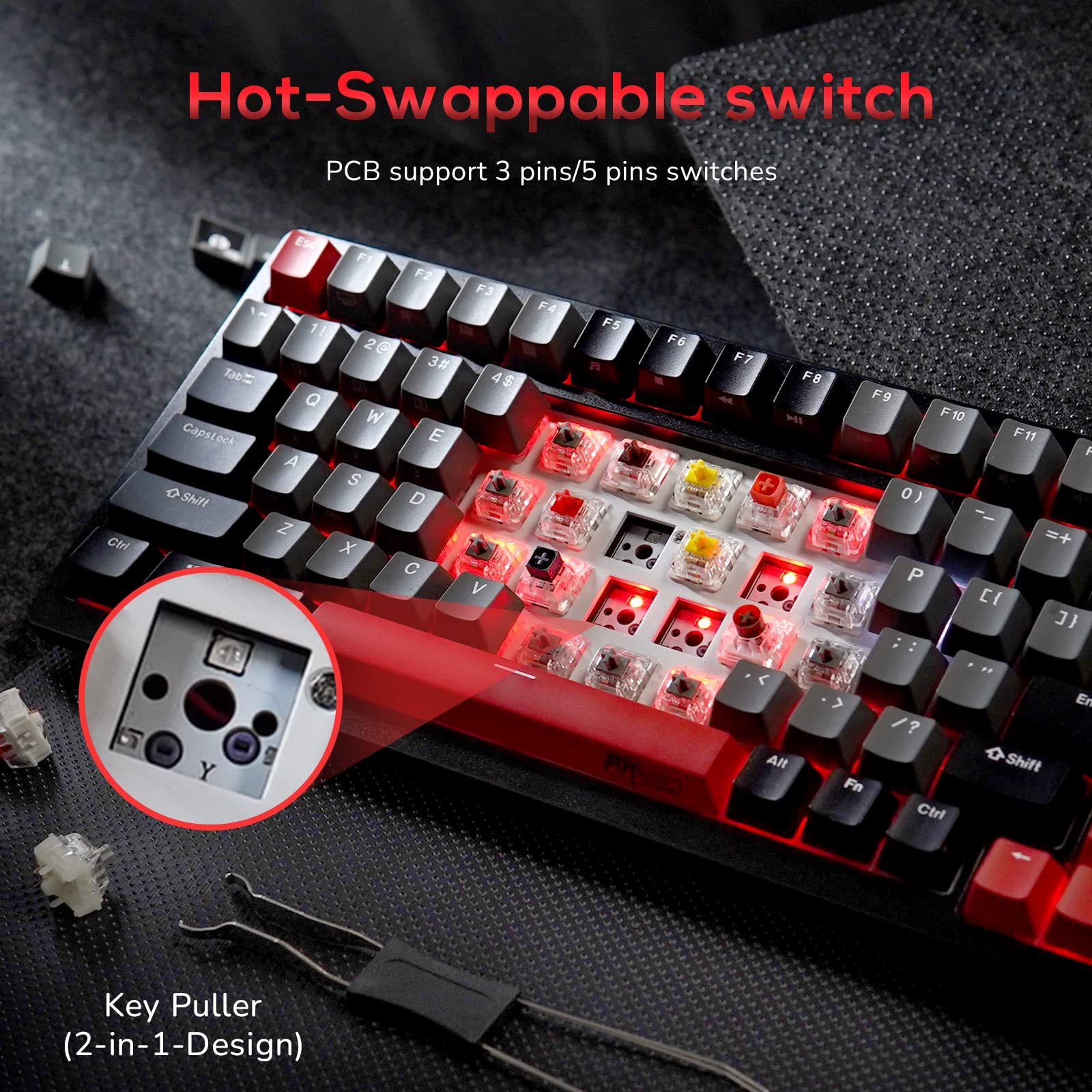 Mua RK ROYAL KLUDGE RK98 Gaming Keyboard, Wireless Mechanical Keyboard ...