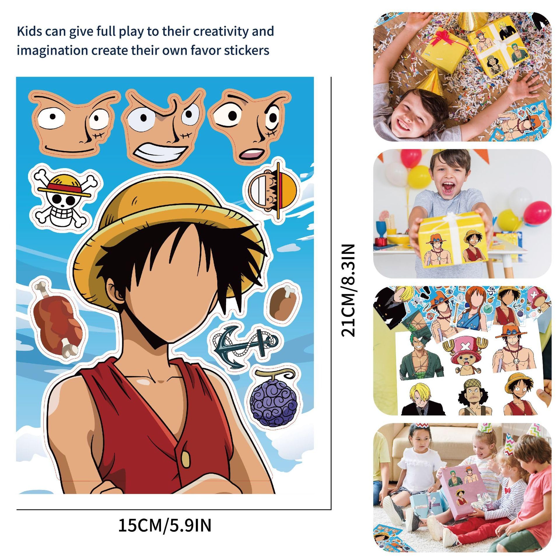 Mua 24 Sheets Make a Face Stickers for [One Piece],Cute Anime Sticker ...