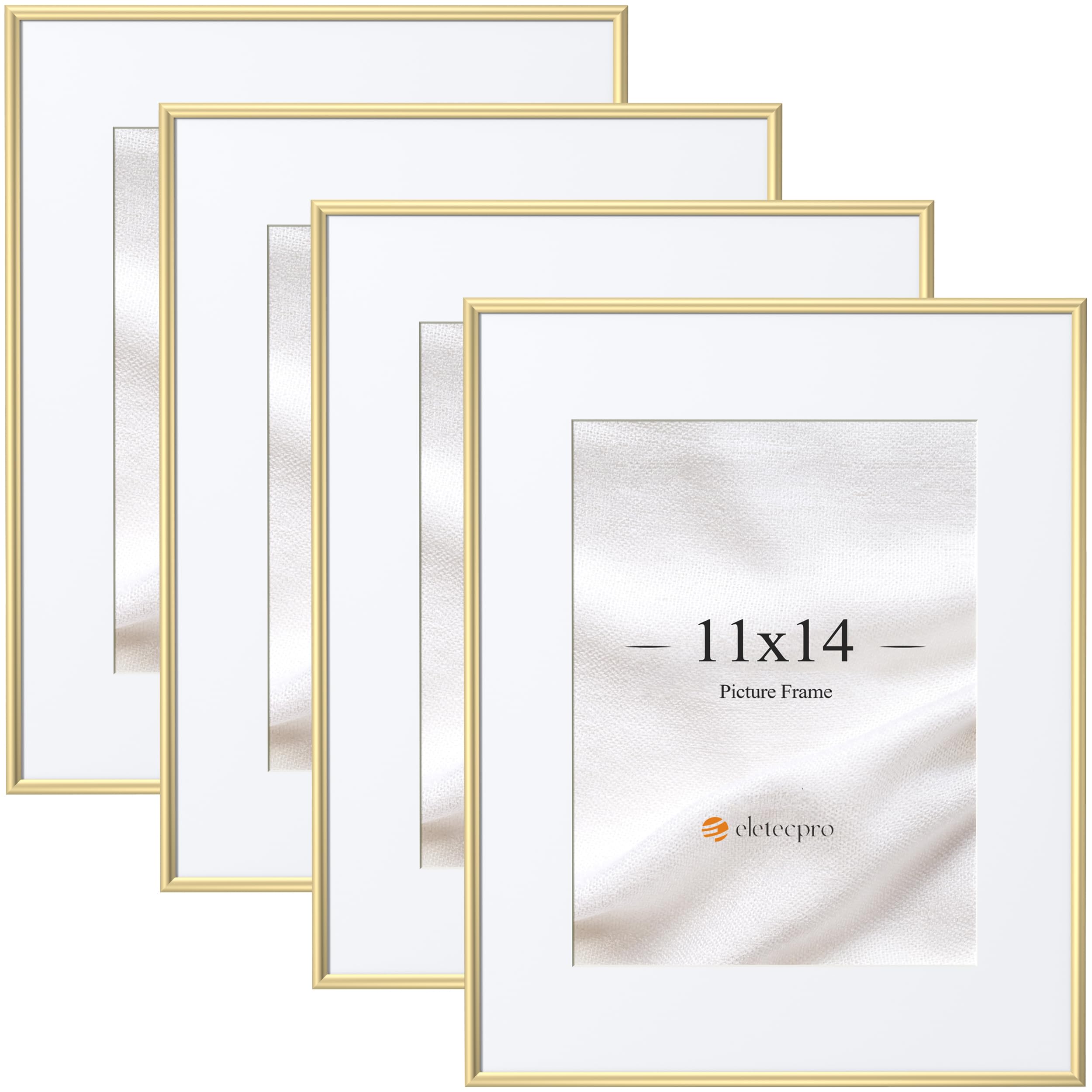 eletecpro 11x14 Aluminum Picture Frames Set of 4, Metal Photo Frames ...