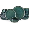 Amazon.com | vancasso Starry 18 Pieces Dinnerware Sets for 6, Green ...
