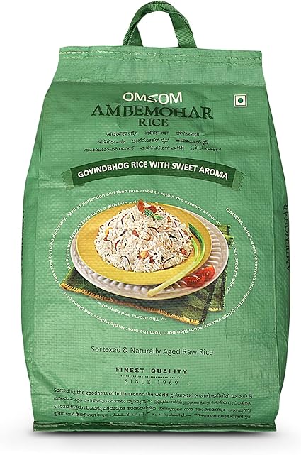 OMSOM AMBEMOHAR Rice 5 Kg Pack: Amazon.in: Grocery & Gourmet Foods