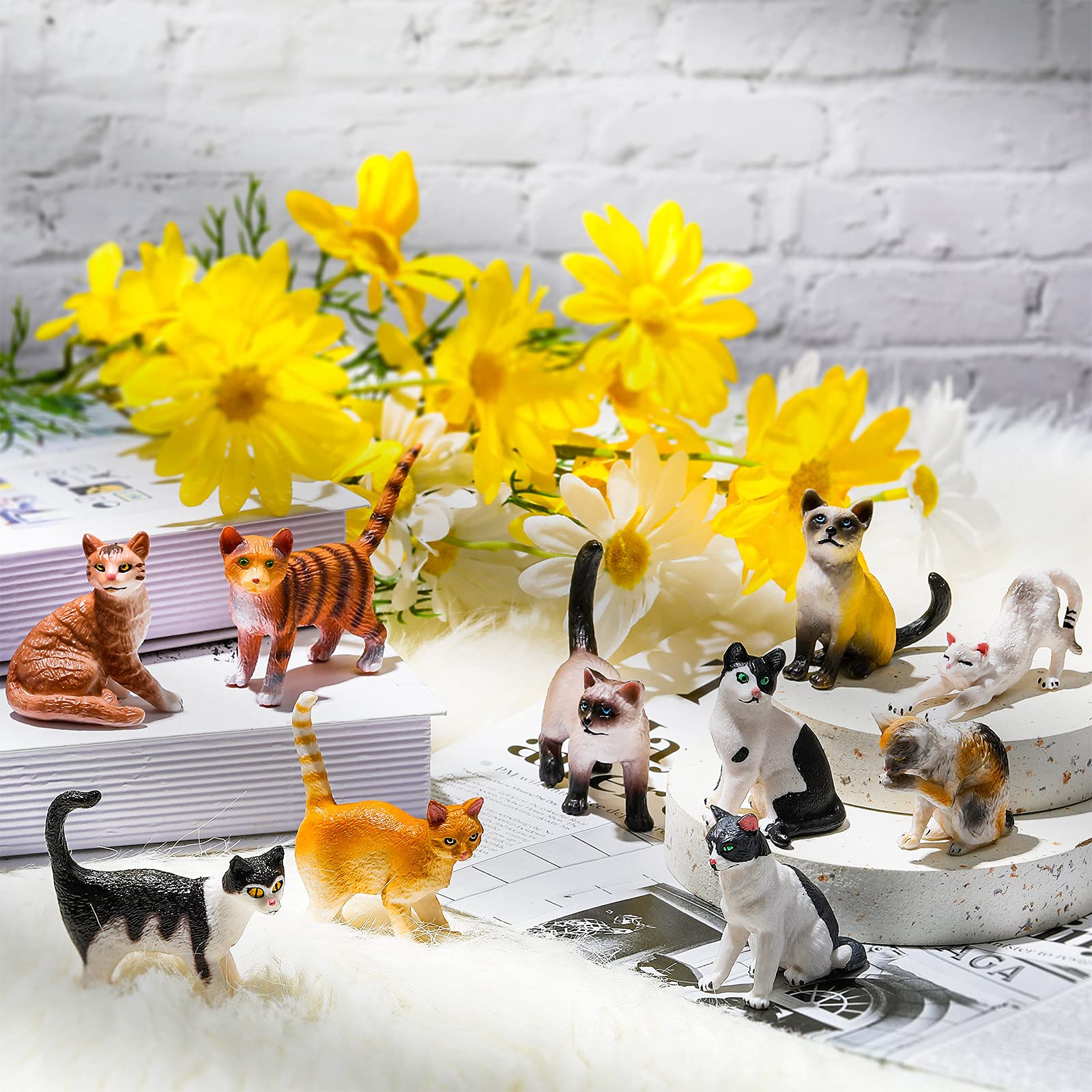Mua 10 Realistic Cat Figures Mini Kitten Figures Plastic Cat Miniature ...