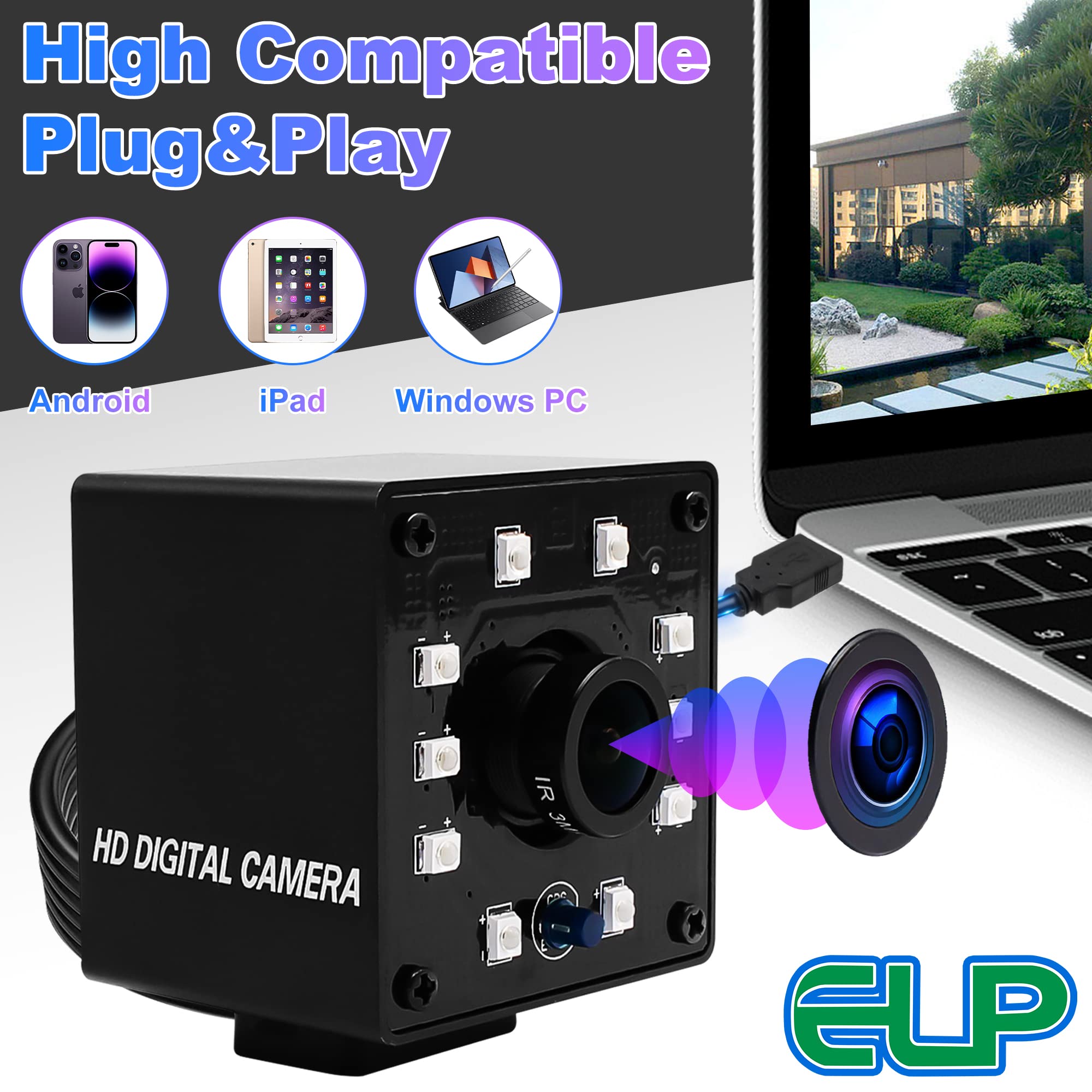 Mua ELP 1080P Day Night Vision USB Camera IR Infrared Webcam for ...