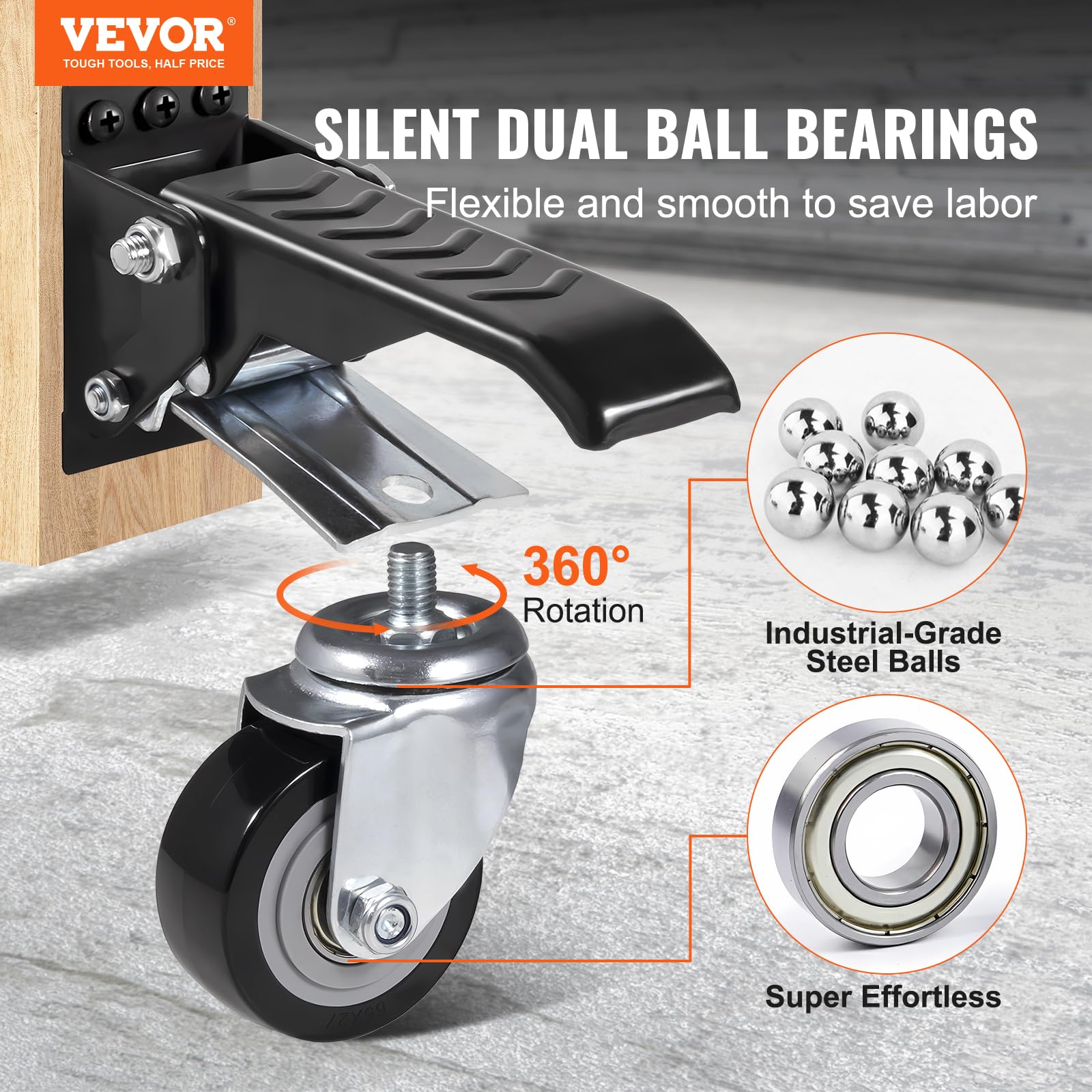 Mua VEVOR Workbench Casters kit 660 lbs Load Capacity, Set of 4, 2.5 ...