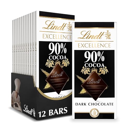 Lindt EXCELLENCE 90% Cocoa Dark Chocolate Bar, Dark Chocolate Candy, 3. ...