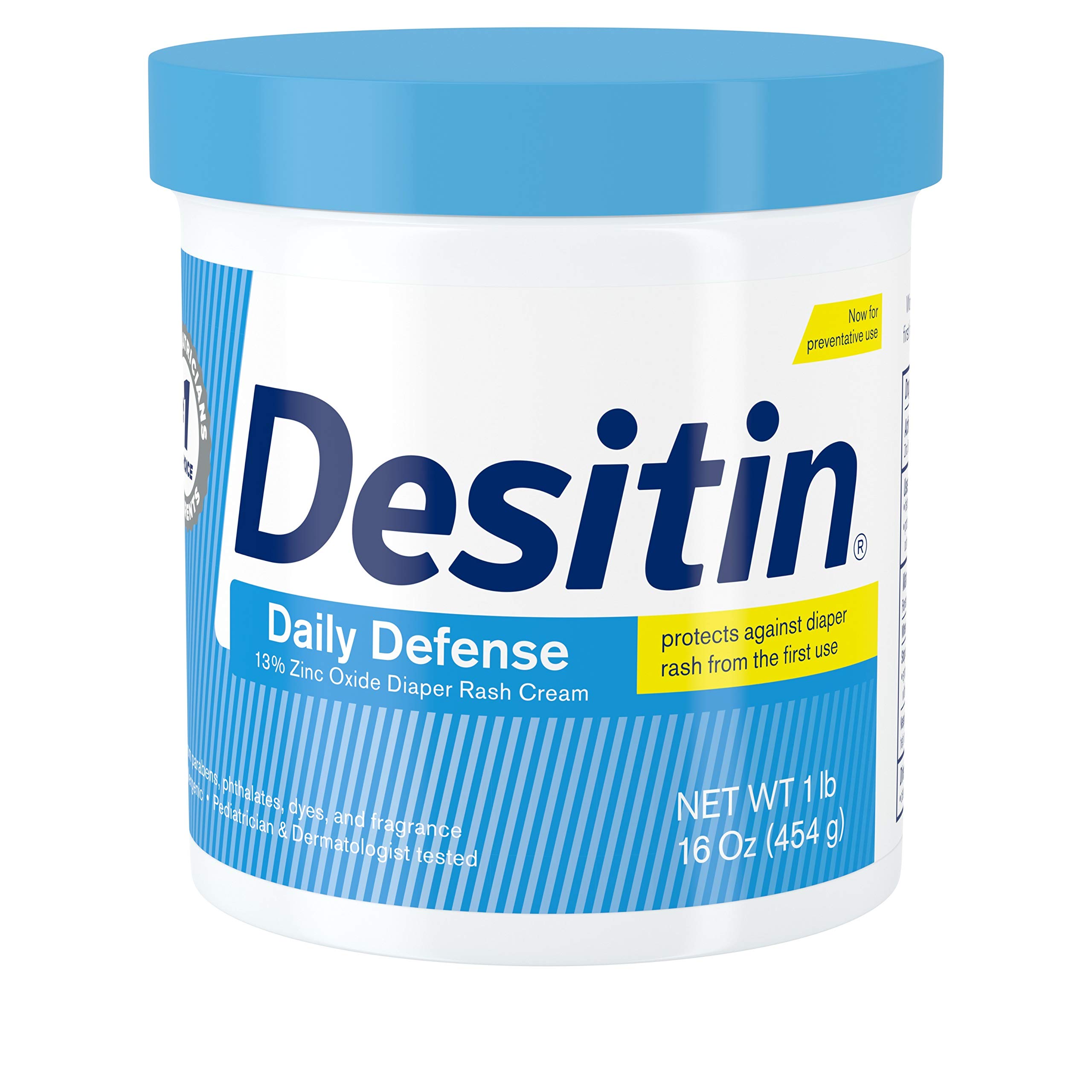 Desitin Daily Defense Baby Diaper Rash Cream with 13% Zinc Oxide ...