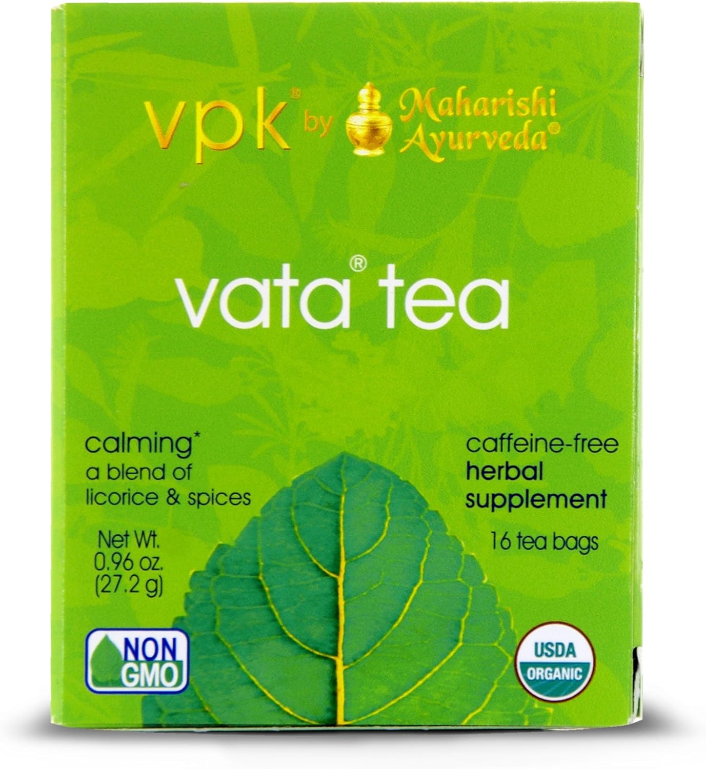 VPK by Maharishi Ayurveda - Organic Calming Vata Tea - 16 Tea Bags ...