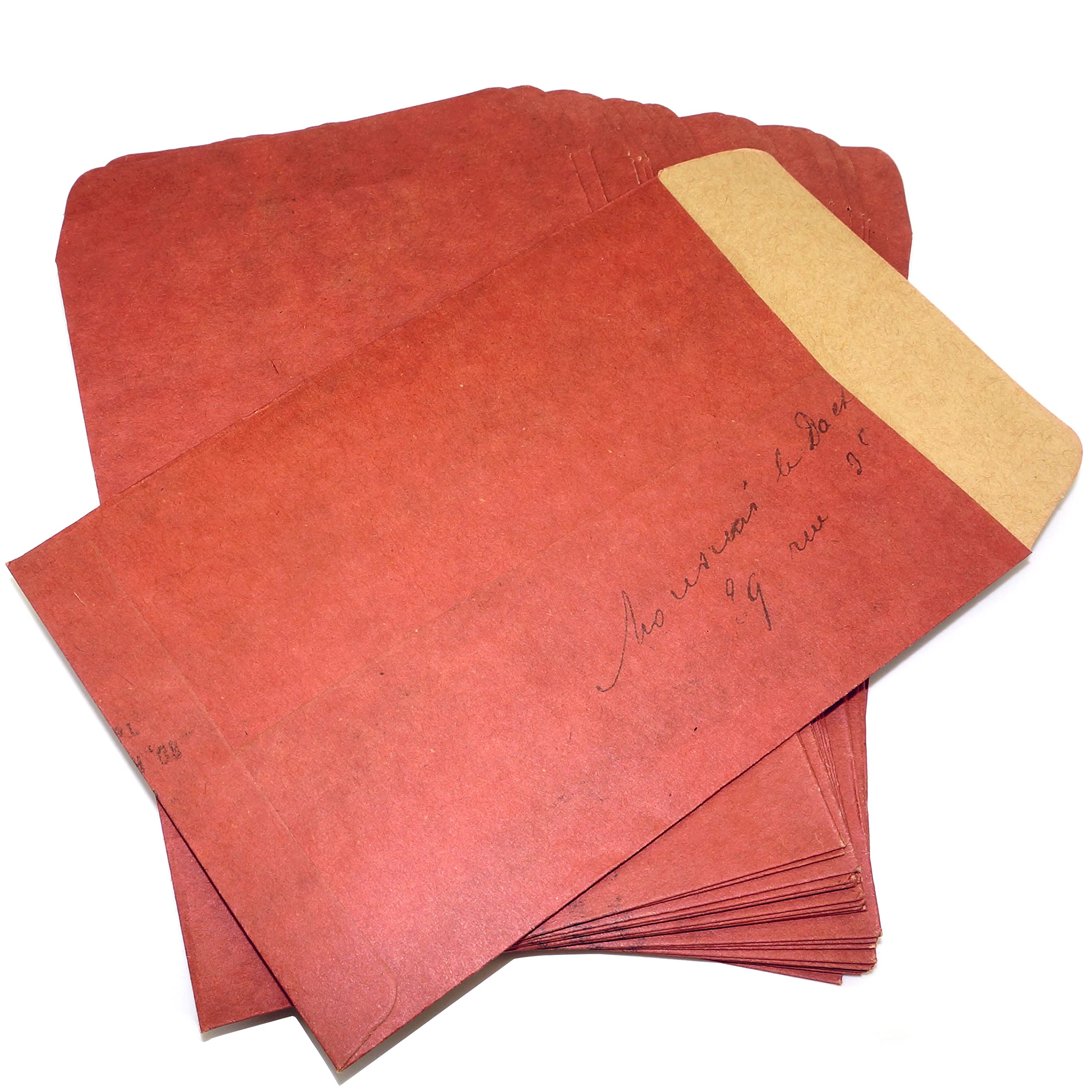 50 Pcs Vintage Envelopes Red Brown Retro Style Kraft Paper Envelope for ...
