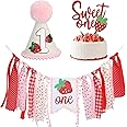 Amazon.com: Strawberry 1st Birthday High Chair Banner for First Baby ...