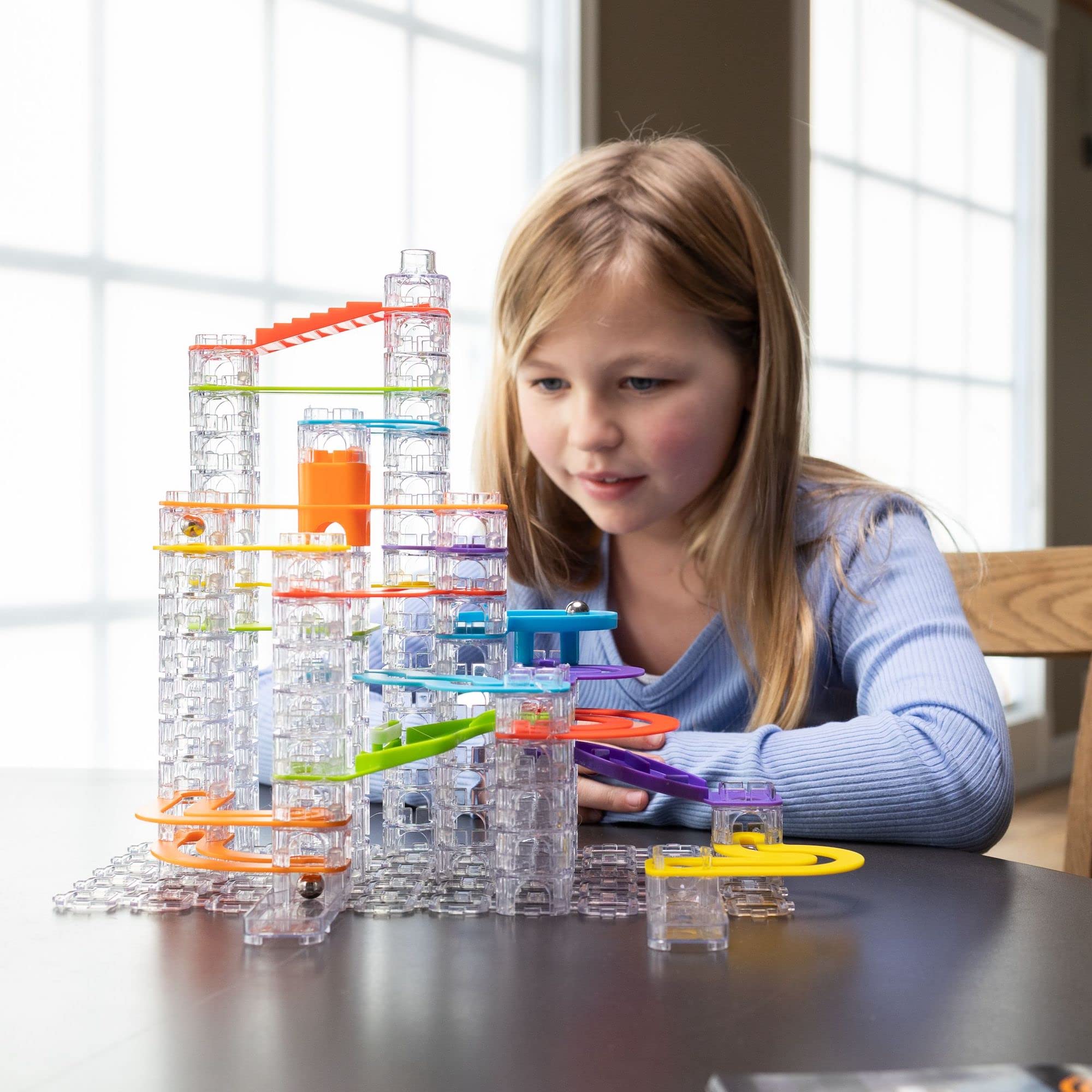 Mua Fat Brain Toys Trestle Tracks Deluxe Set - 124-Piece Modular Marble ...