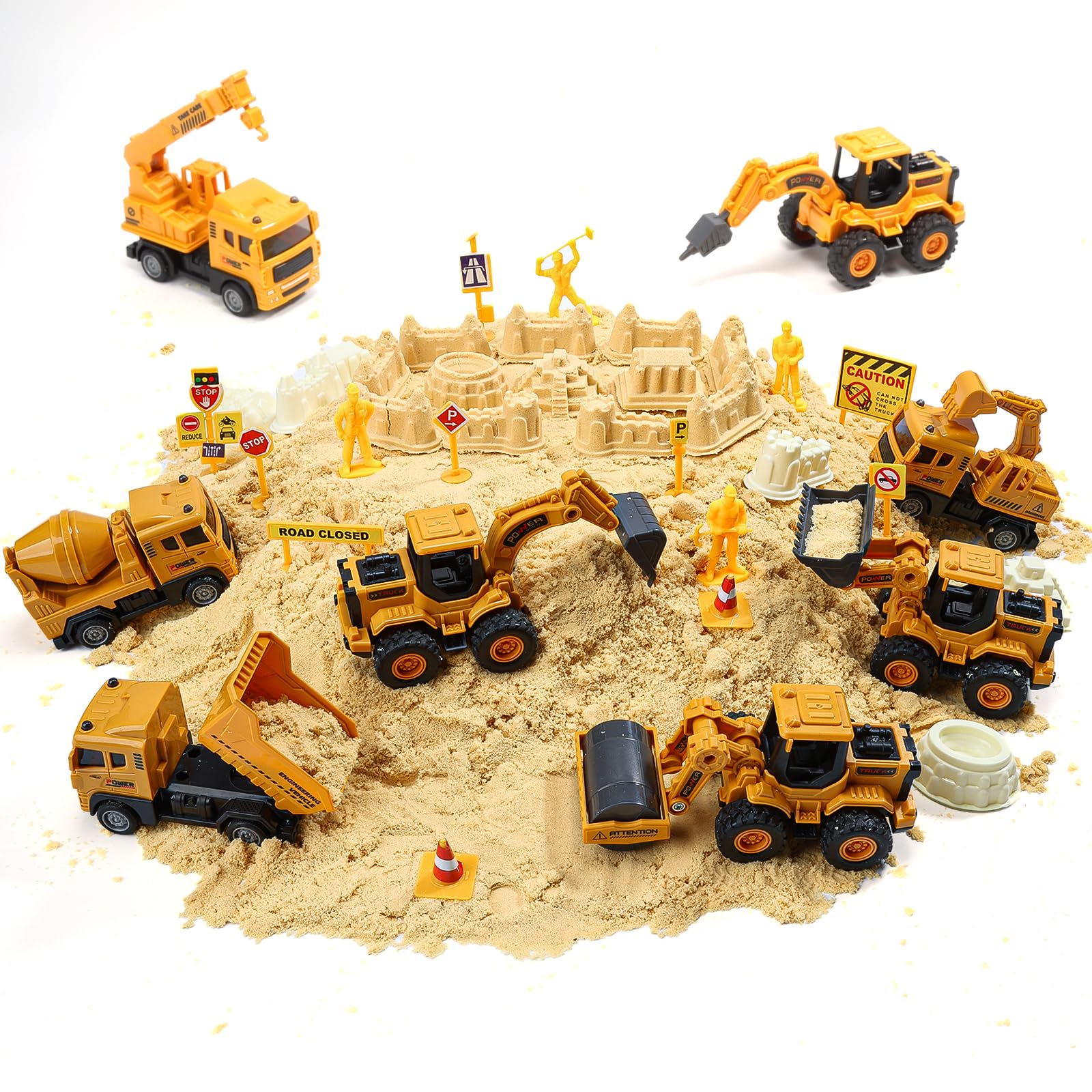 CUTE STONE Play Construction Sand Kit, Sensory Bin Sandbox with 4.4 lbs ...
