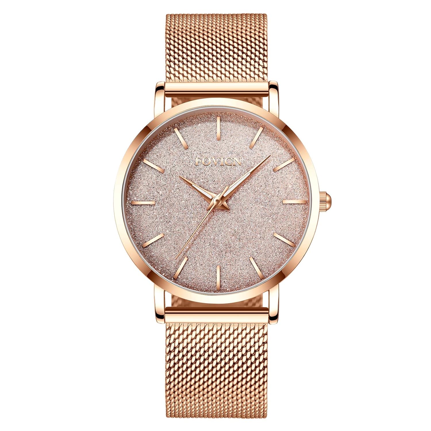 Reloj de Oro Rosa para Mujer Reloj de Cuarzo analógico de Malla de ...