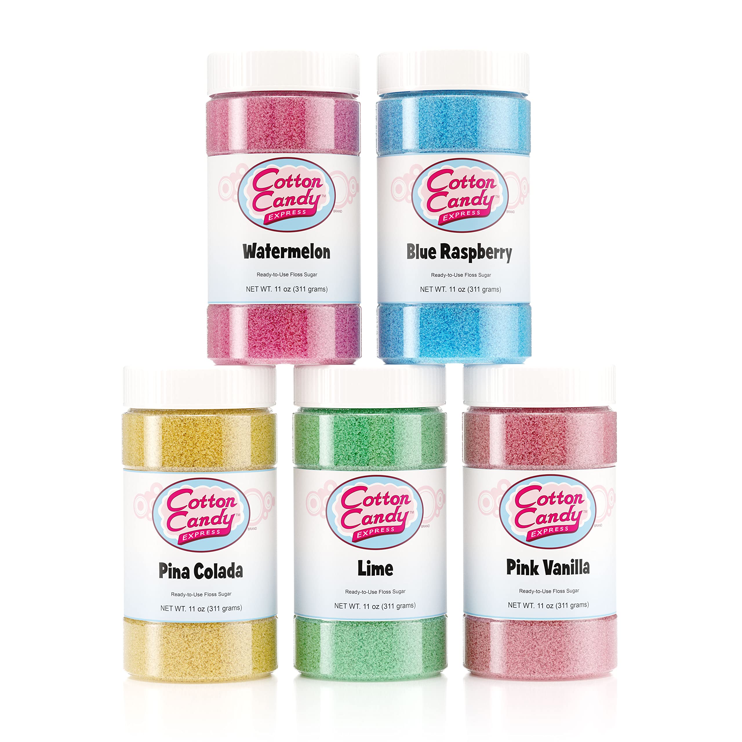 Mua Floss Sugar Variety Pack 5 - 11oz Plastic Jars of Lime, Watermelon ...
