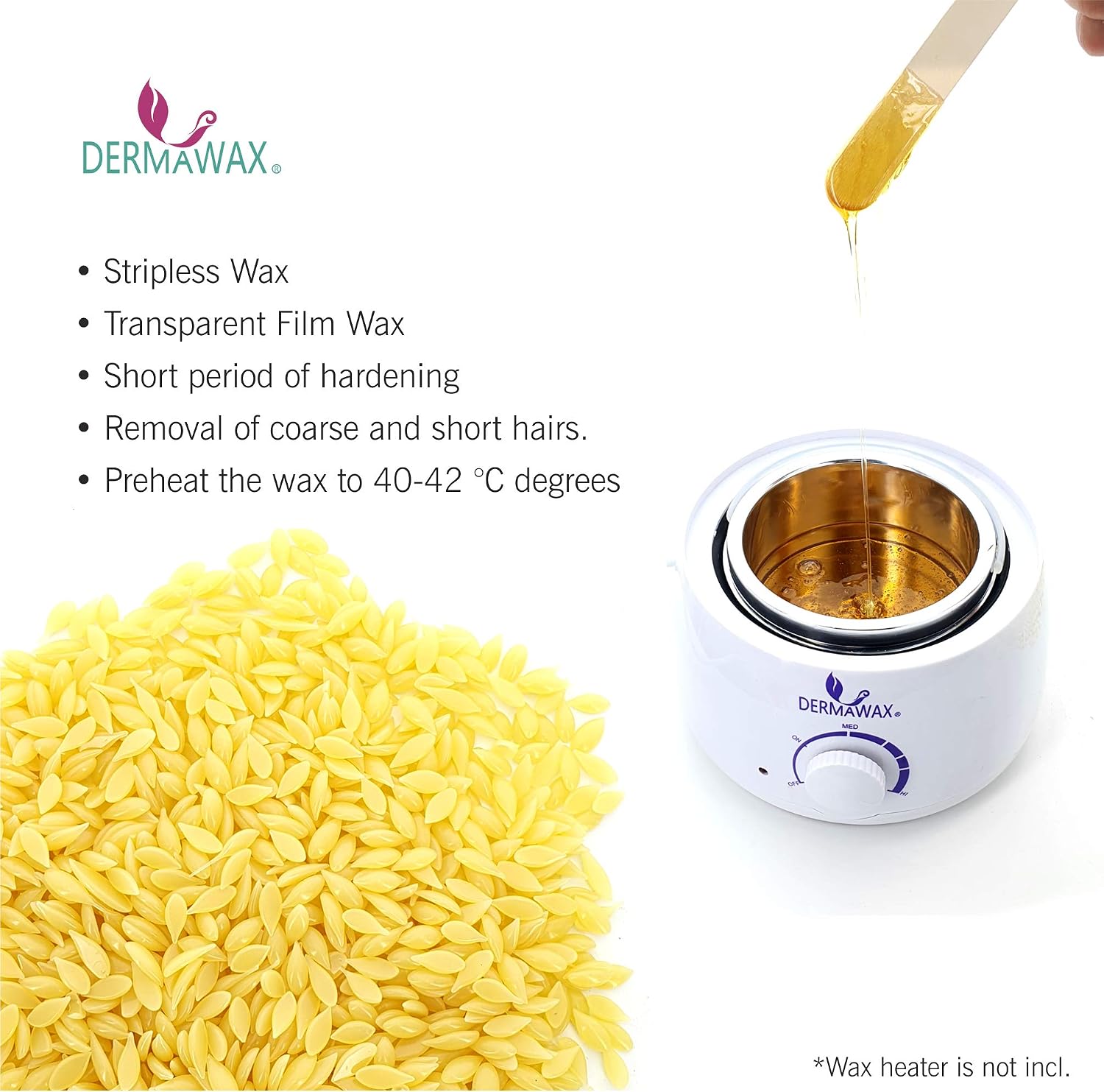 1 kg Stripless Dermawax Natural Hot Wax- Film Wax- Brazilian Waxing ...