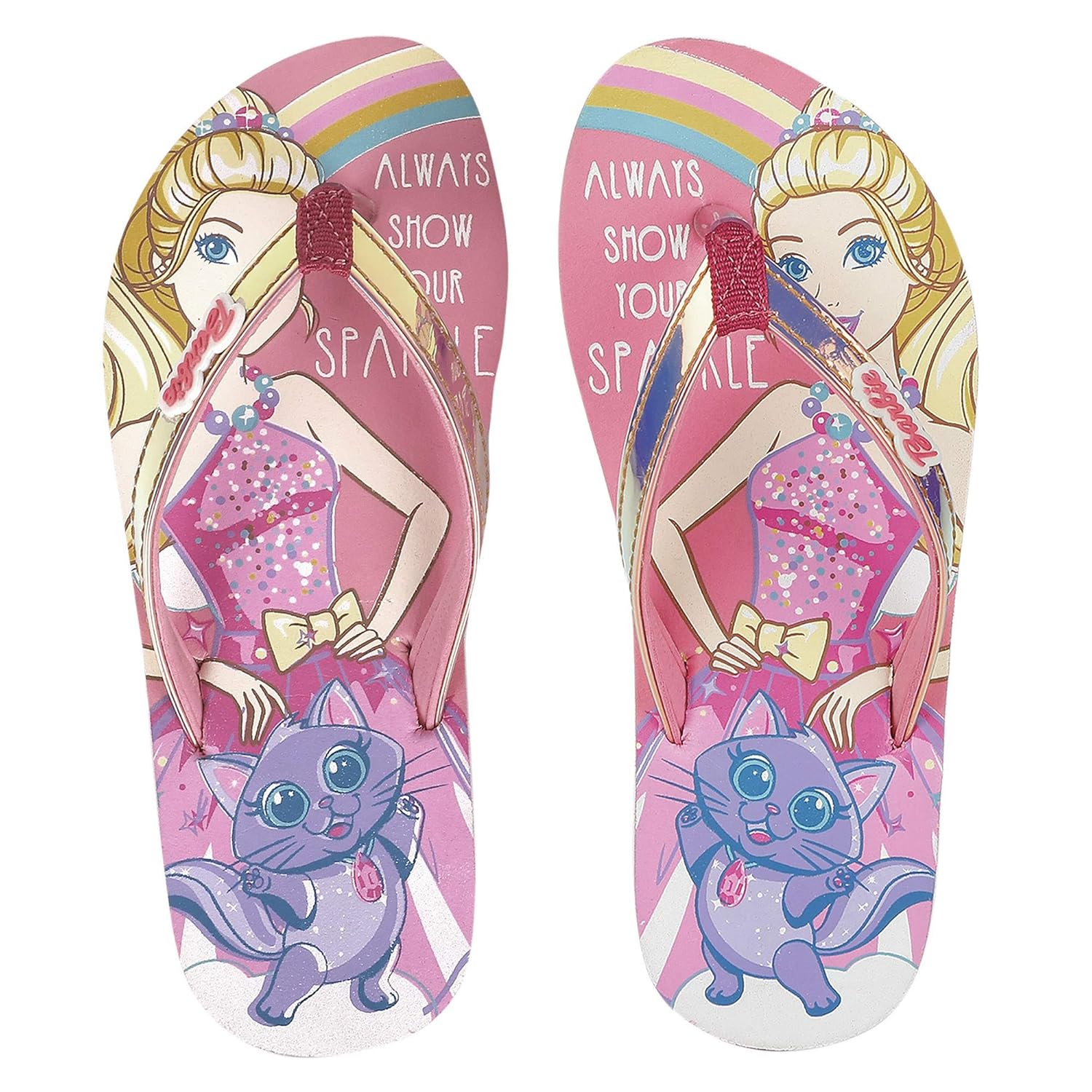 Buy Kidsville Barbie Featured Pink Flip-Flops for Girls at Amazon.in