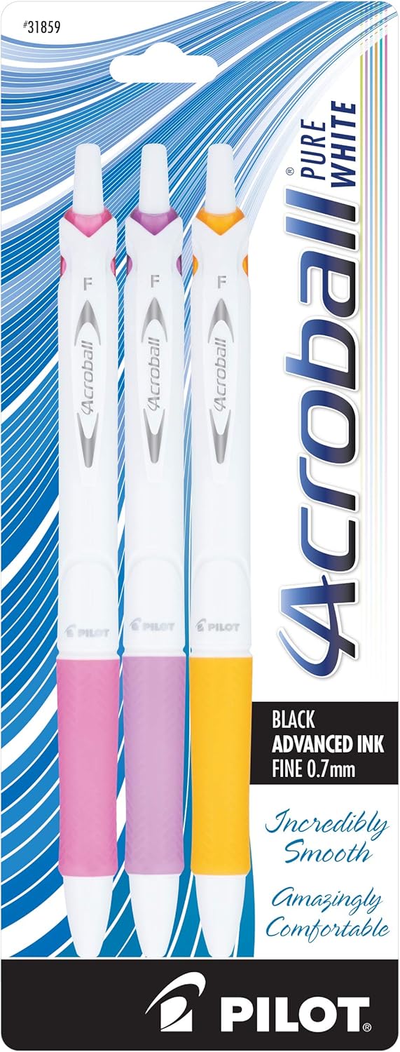 Amazon.com : PILOT Acroball PureWhite Advanced Ink Refillable ...