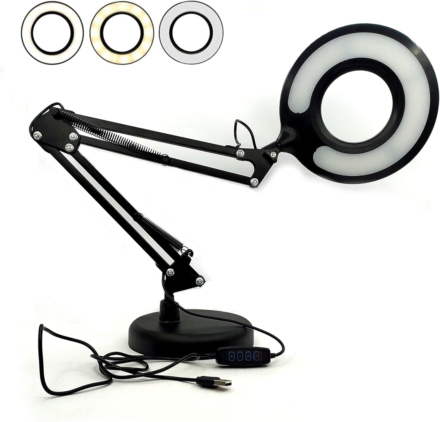 Luminária Flexivel Ring Light Abajur Lâmpada Articulada Mesa | Amazon ...