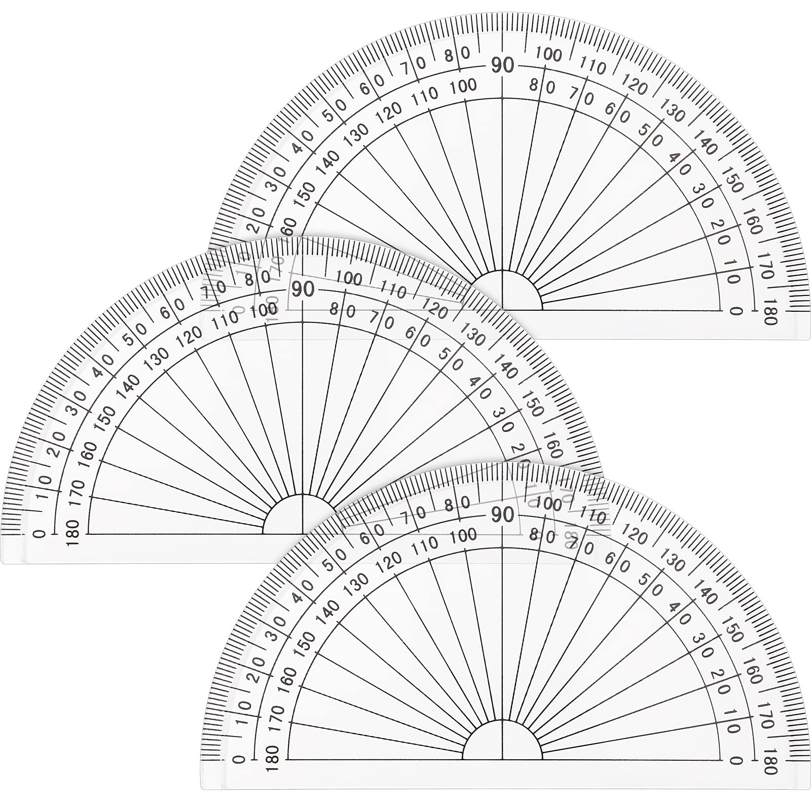 Mua Zonon 3 Pcs 4 Inch Clear Plastic Protractor Bulk Math Protractors ...