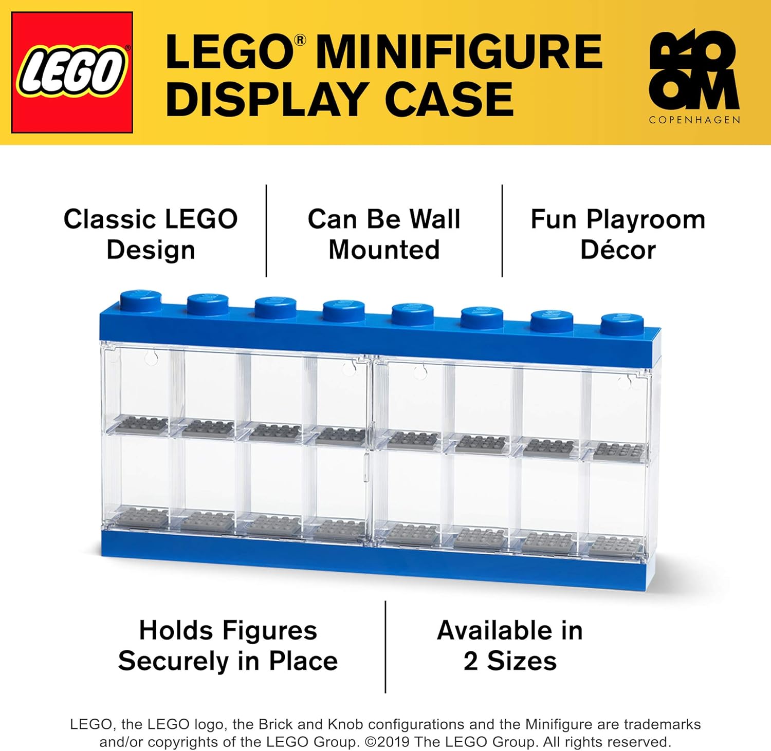 LEGO Minifigure Stackable Display Case with 16 Knobs, in Blue – BigaMart