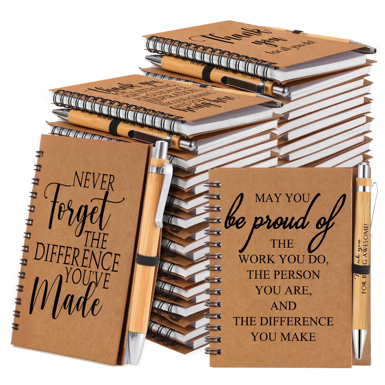 Honoson 10 Sets Spiral Notebooks Sets Employee Appreciation Gifts Bulk ...