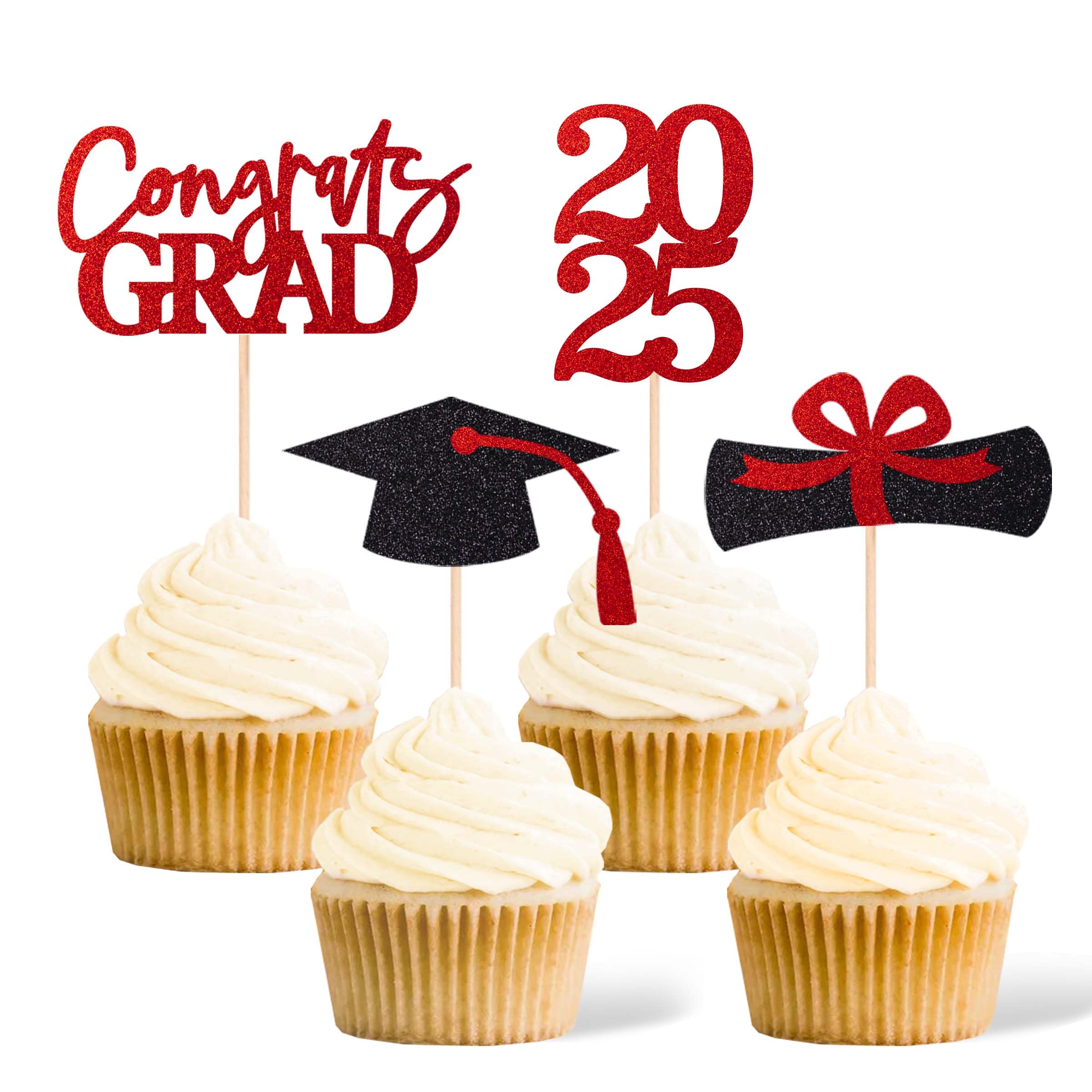 Class of 2025 Graduation Decoration Party Cupcake Toppers, Double-sided ...