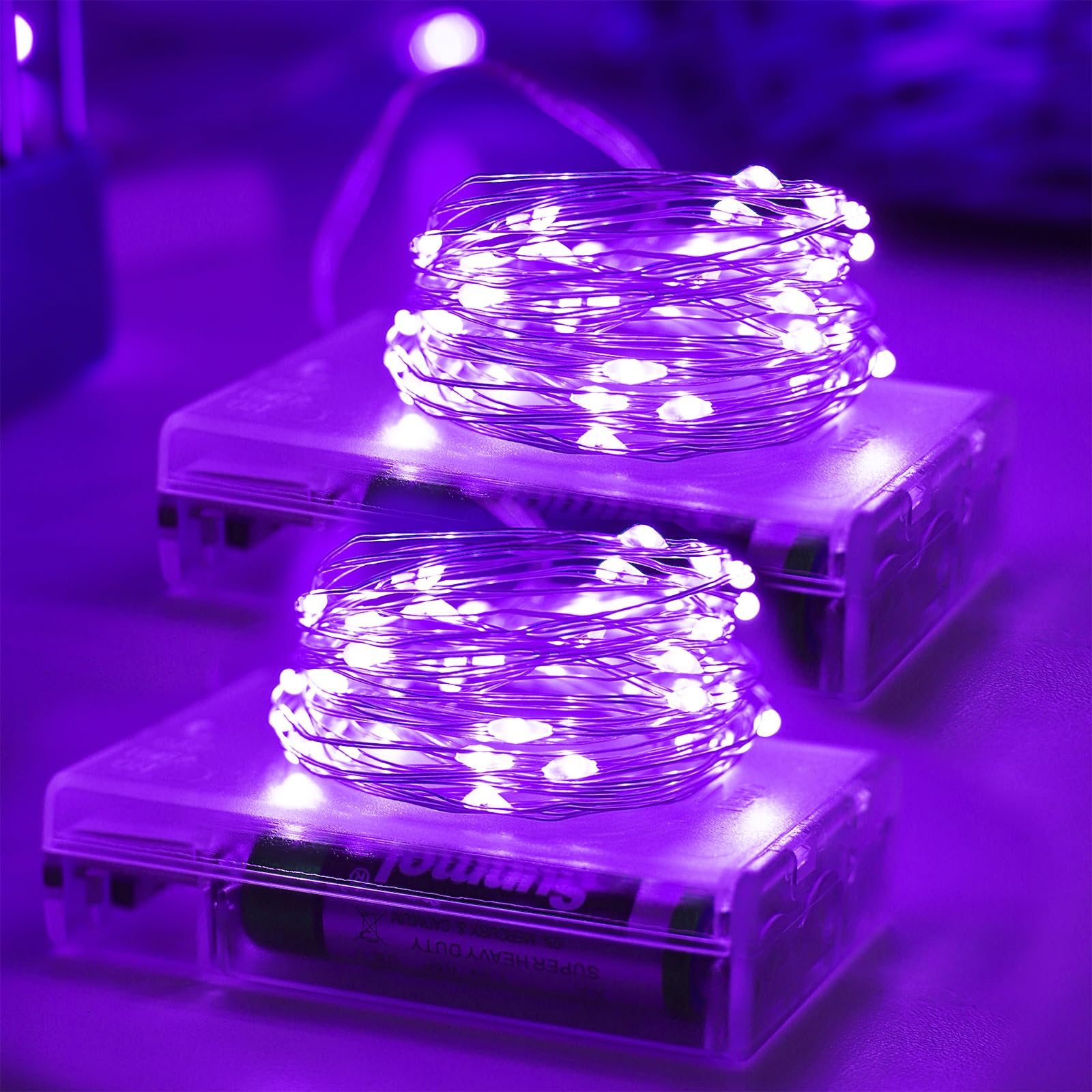 Halloween Christmas Decorations Purple Fairy String Lights Indoor ...