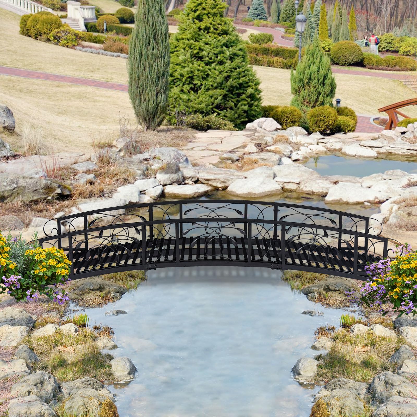 Mua J-SUN-7 Metal Garden Bridge 8FT - Garden Bridges for Outdoors ...