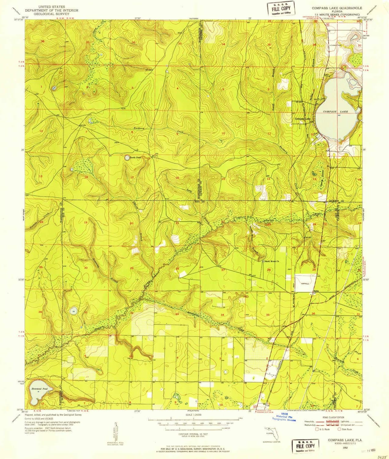Amazon.com : YellowMaps Compass Lake FL topo map, 1:24000 Scale, 7.5 X ...
