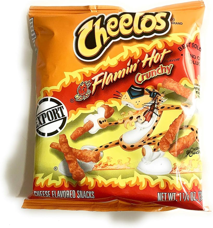 Cheetos Crunchy Flamin Hot 1.25oz/35.4g Pack of 12 American US Import ...