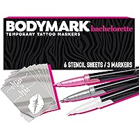 Amazon.com : BodyMark Bachelorette Temporary Tattoo Markers for Skin, Premium Brush Tip ...