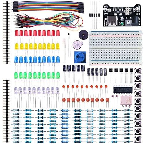 ELEGOO Electronic Fun Kit Bundle with Breadboard Cable Resistor ...