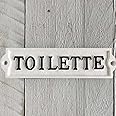 Amazon.com: Cast Iron Toilette Sign Wall Decor Plaque - Decorative ...