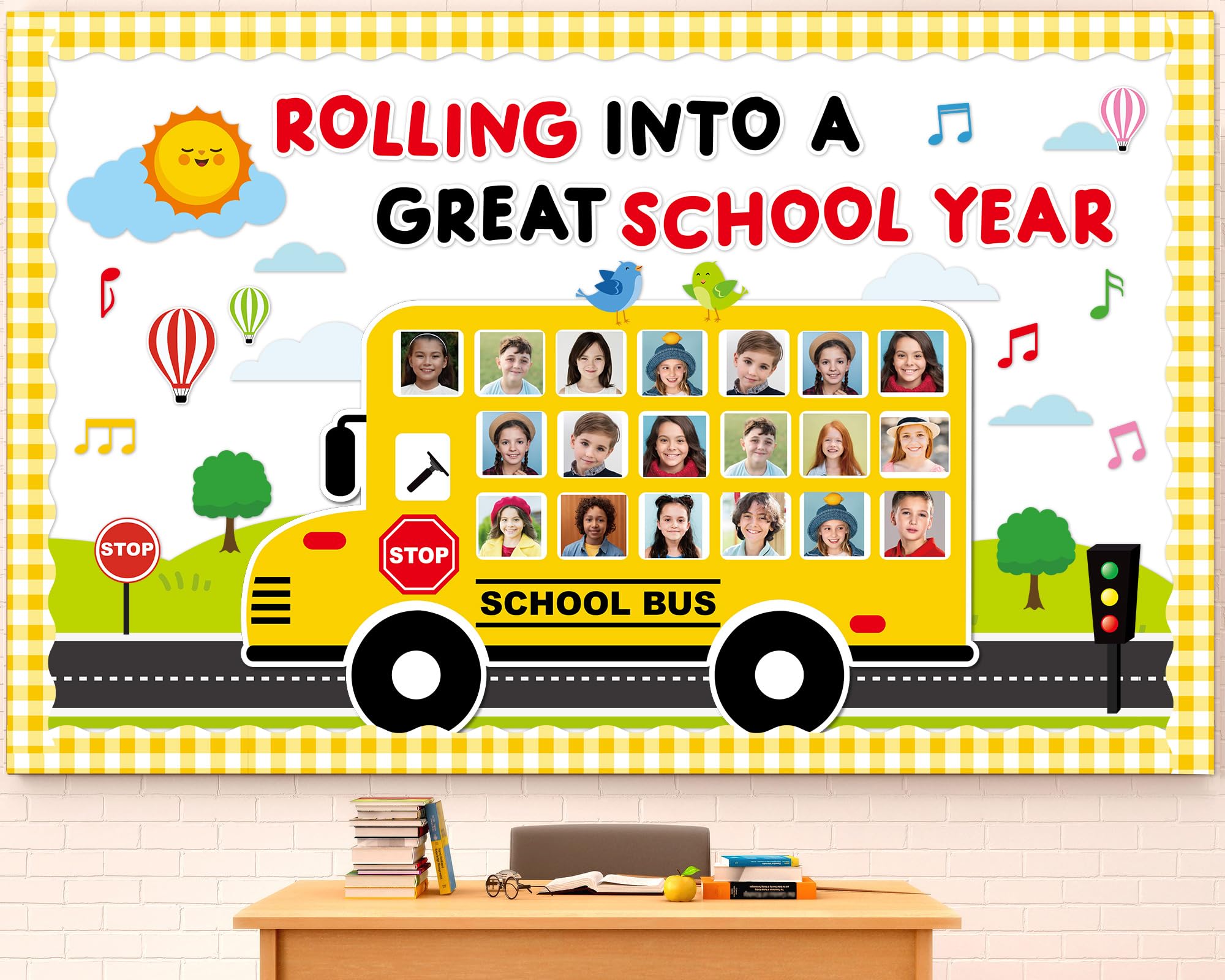 Back to School Bulletin Board Decoration Set School Bus Cutouts DIY ...