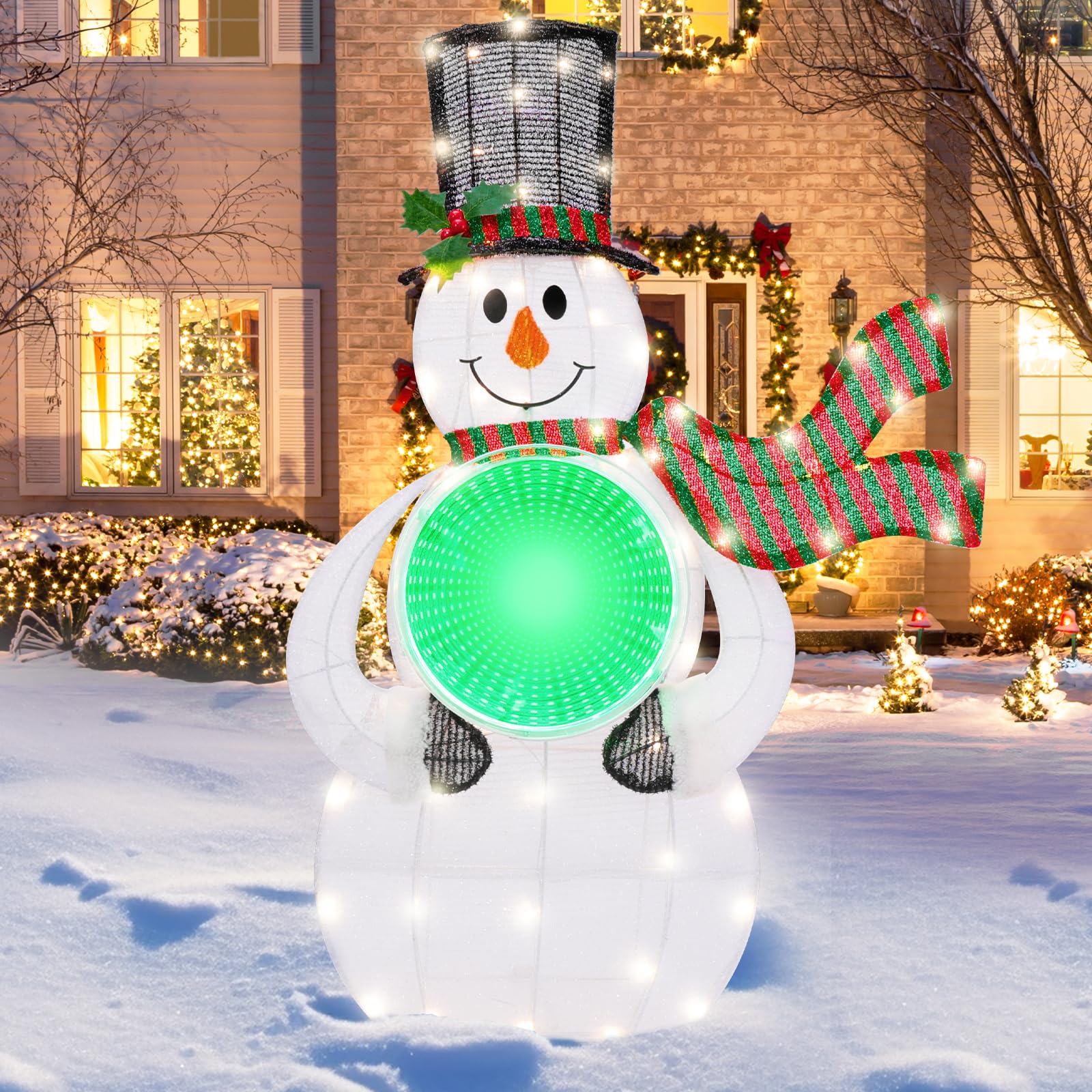 Elegear 36’’ Snowman Lighted Christmas Yard Decorations with 3D Tunnel ...