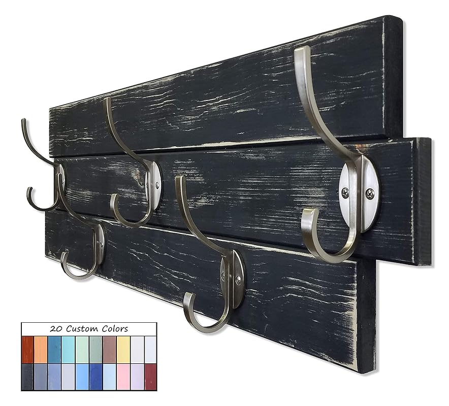 Amazon.com: American Farmhouse Wood Wall Hook Rack, Coat Rack, Hat Rack ...