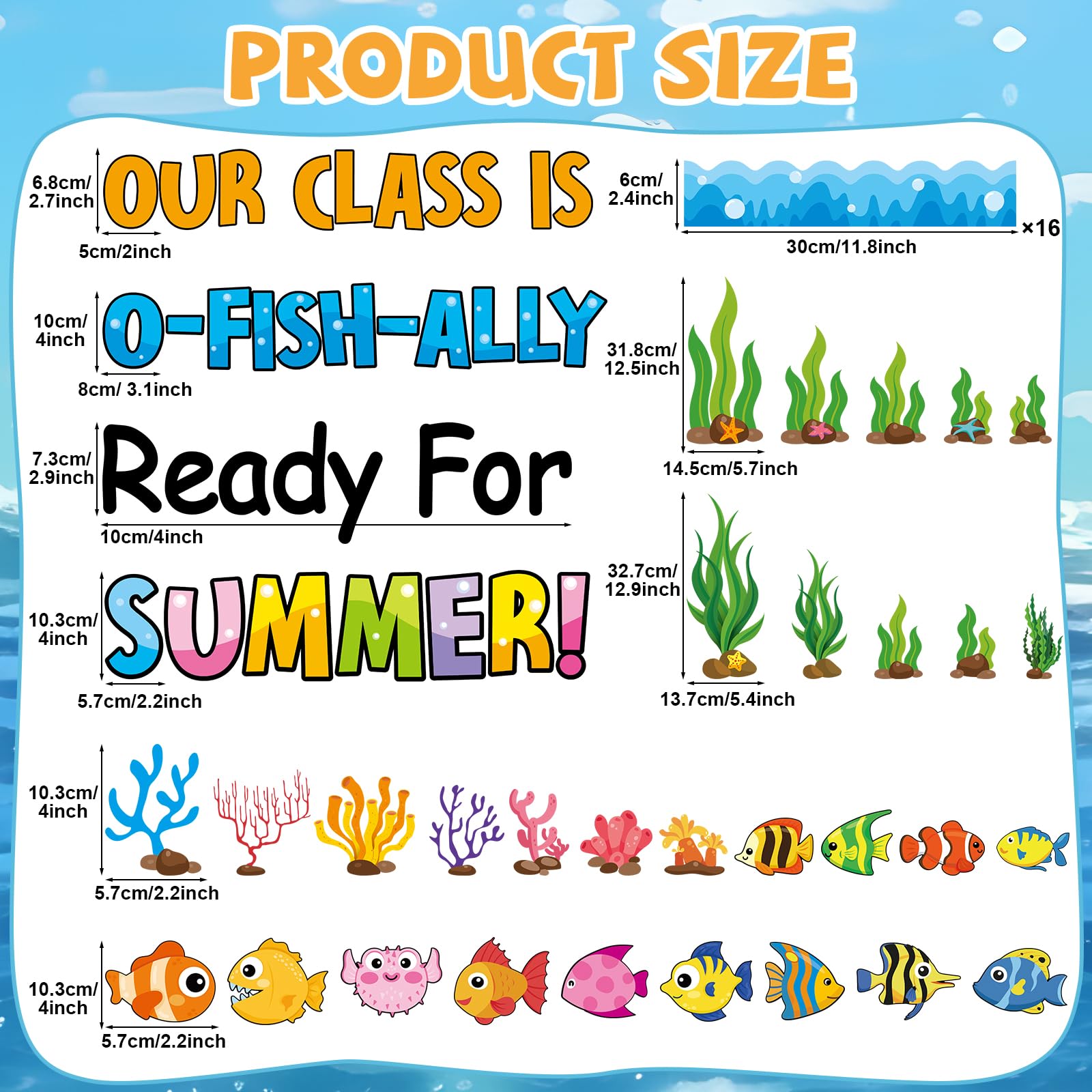 Mua Justforjoyful Summer Ocean Sea Bulletin Board Decorations O-Fish ...