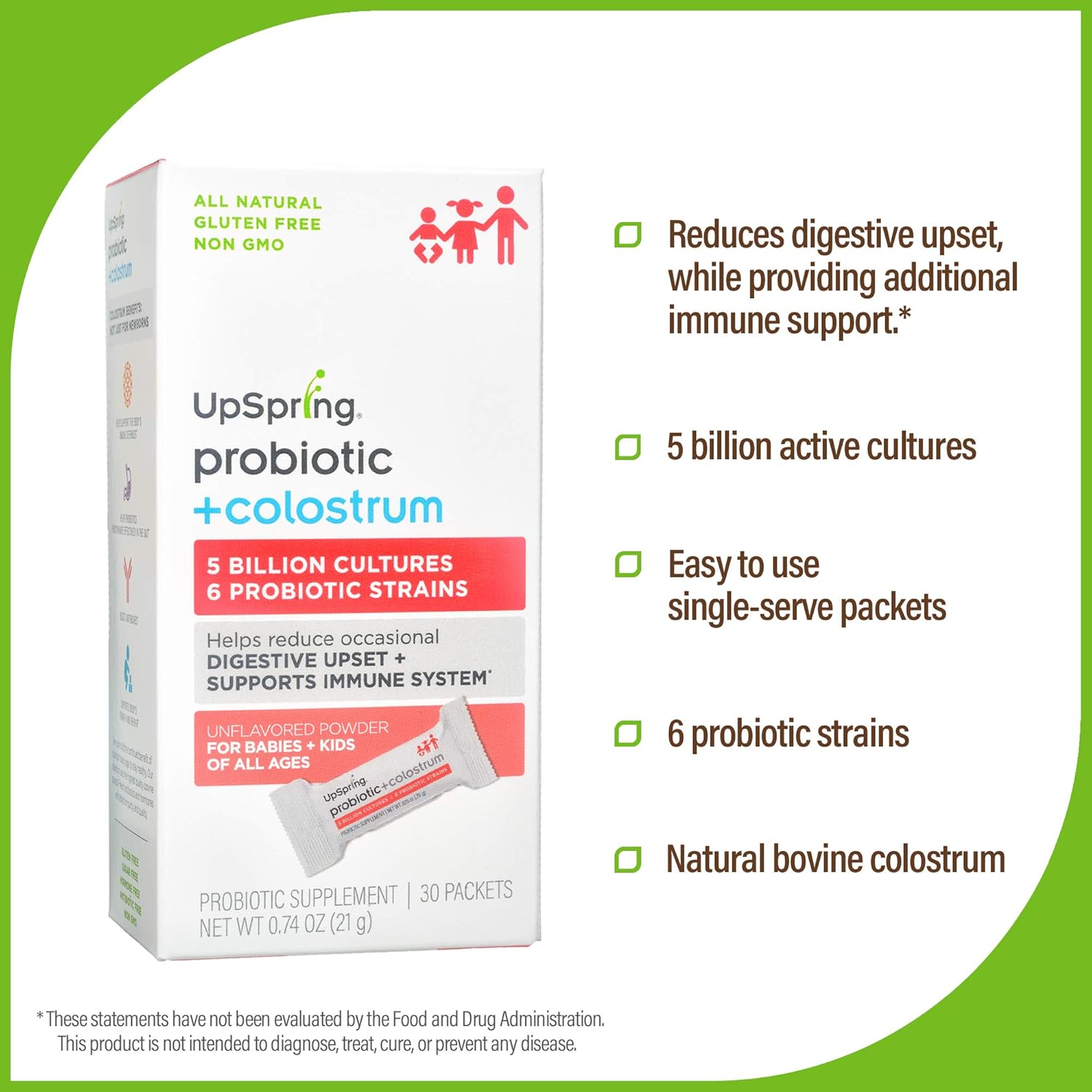 Upspring Probiotic for Kids with Colostrum – Probiotic Powder – 30 ...