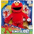 Amazon.com: Just Play Sesame Street Elmo Slide Singing and Dancing 14-inch Plush, Officially ...